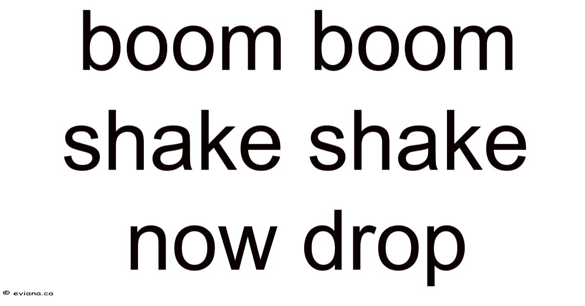 Boom Boom Shake Shake Now Drop