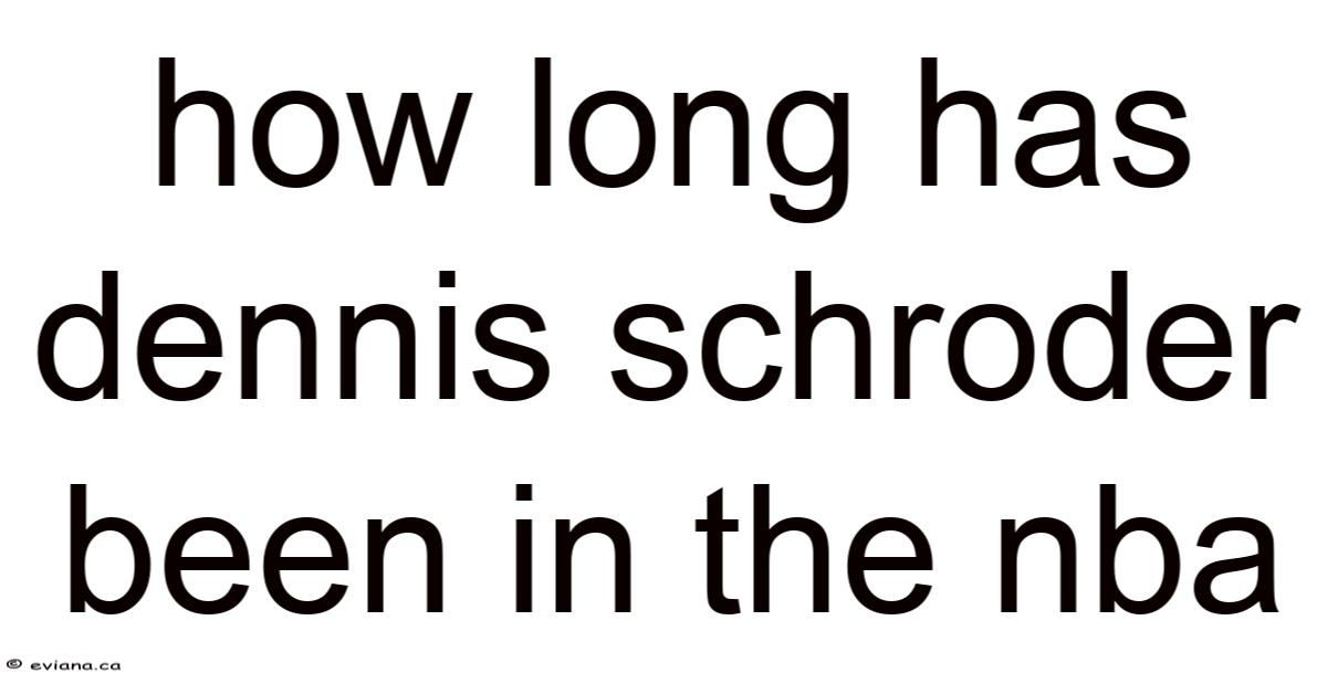 How Long Has Dennis Schroder Been In The Nba