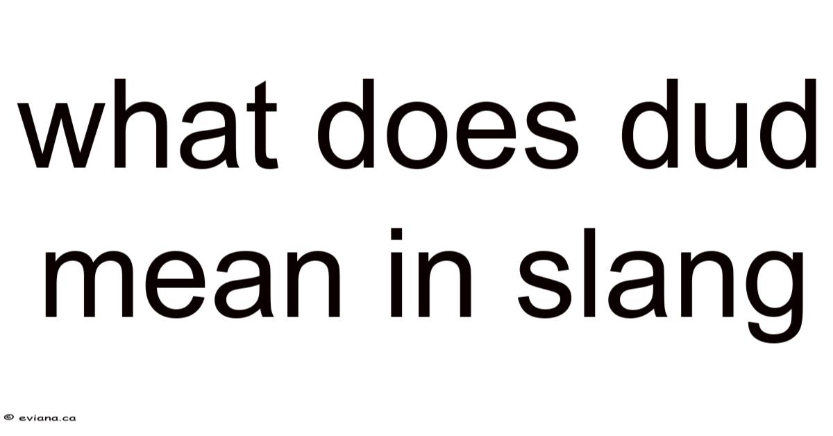 What Does Dud Mean In Slang
