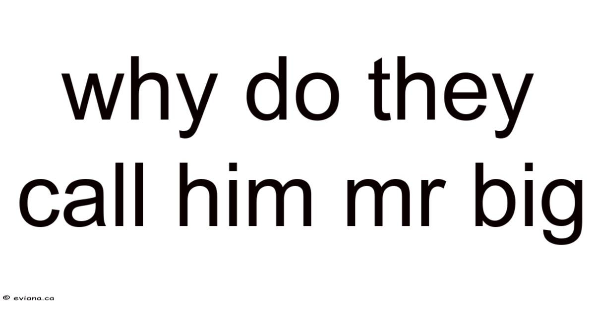 Why Do They Call Him Mr Big